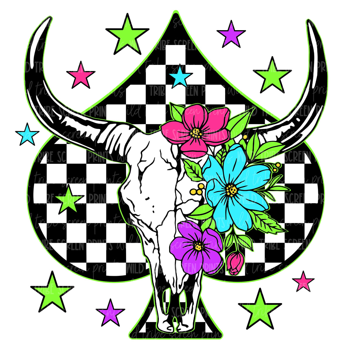 Spade checkered – Wild Tribe Screen Prints LLC