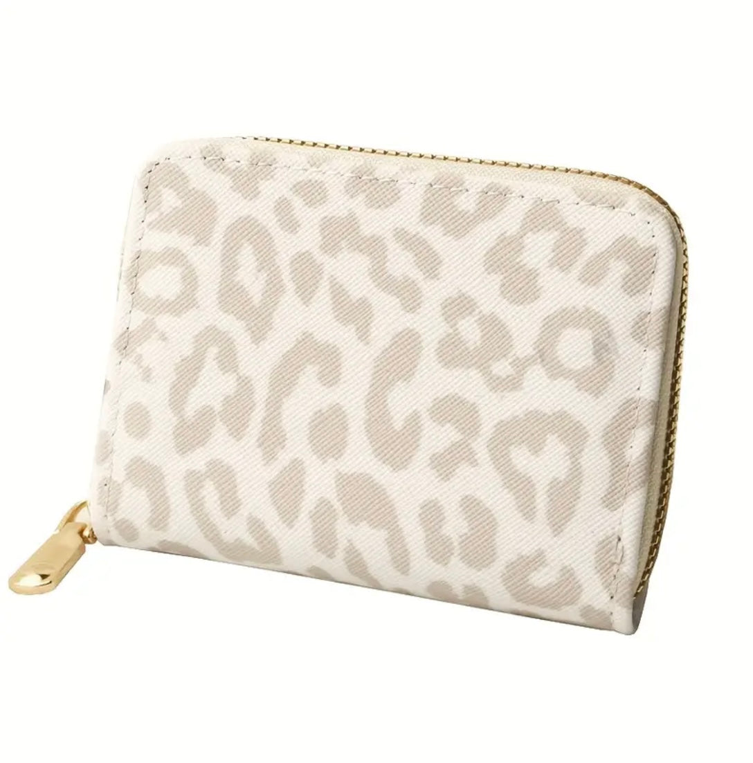 Mini White Leopard Zip Wallet – Wild Tribe Screen Prints LLC