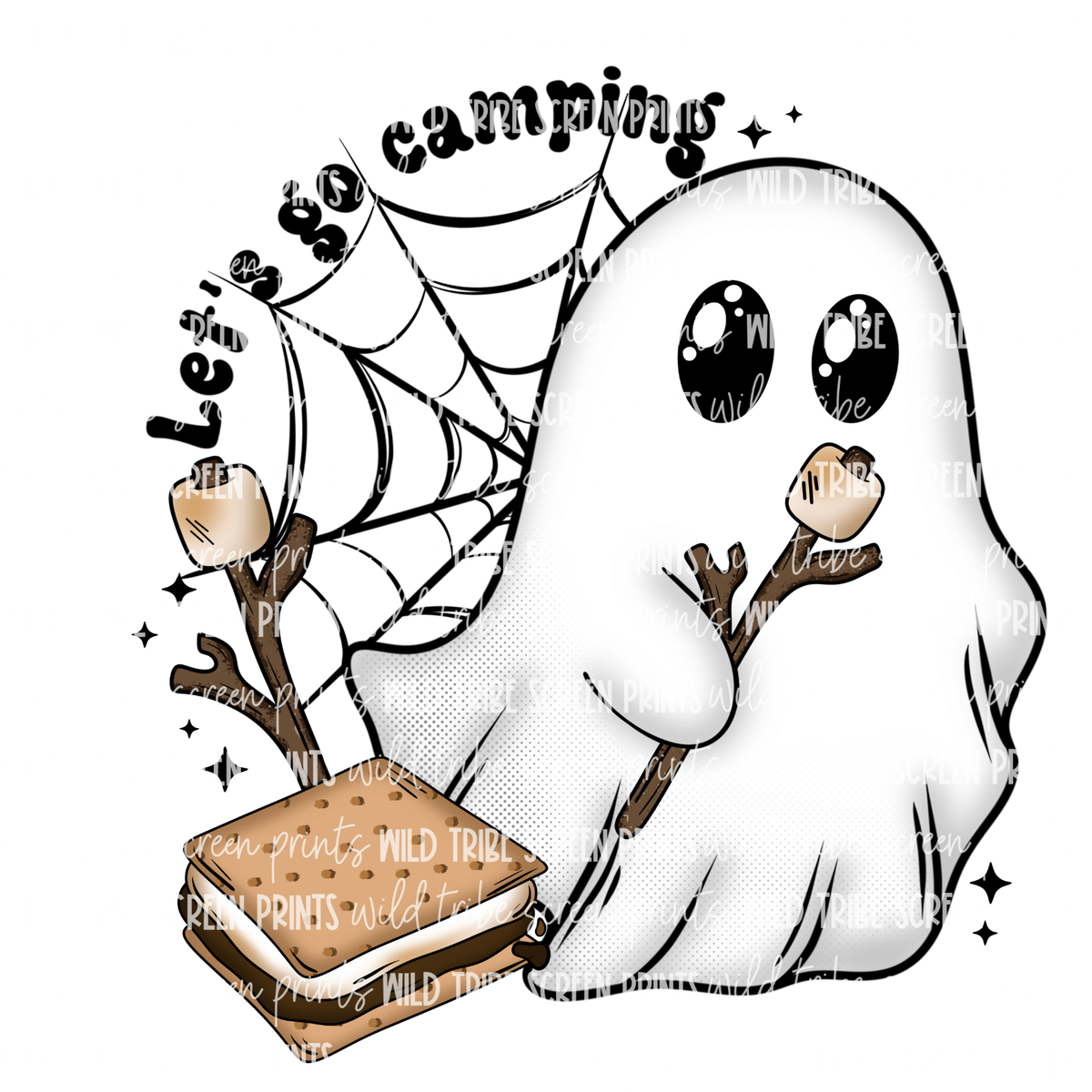 SMORES GHOST- SUBLIMATION TRANSFER – Wild Tribe Screen Prints LLC