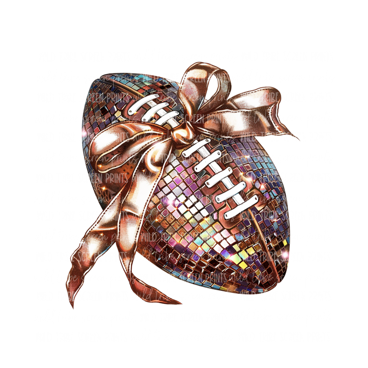 Disco Football with bow-Sublimation Transfer – Wild Tribe Screen Prints LLC